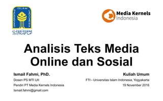 Analisis Teks Media Sosial dan Online | PPTX