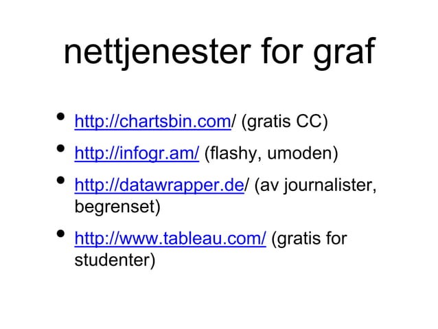Studvest datajournalistikk | PPTX | Databases | Computer Software and Applications