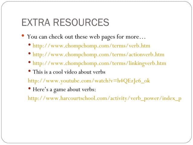 Verbs Study Guide | PPT