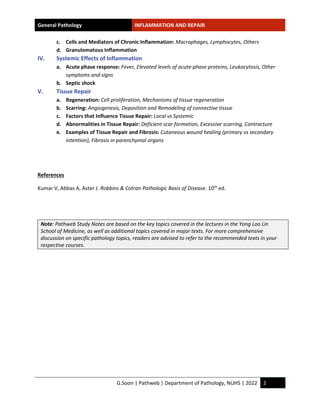 Study-notes_Inflammation-and-repair.pdf by handwritten hi | PDF