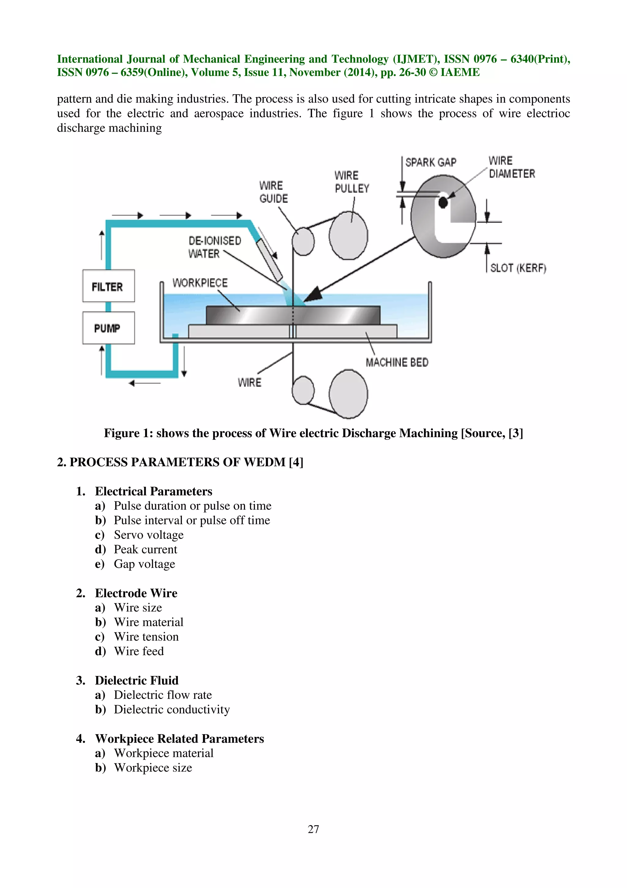 STUDY OF PROCESS PARAMETER OF WIRE ELECTRIC DISCHARGE MACHINING: THE REVIEW | PDF