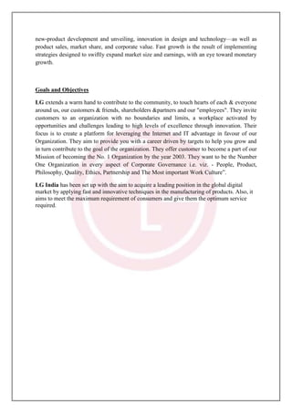 Study of-strategic-intent of lg electronic | DOCX
