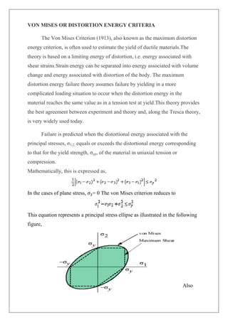 FAILURE CRITERIA FOR NON-BRITTLE MATERIALS | PDF