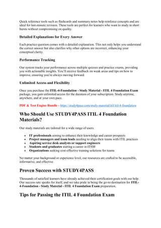 STUDY4PASS Guides You Through ITIL-4-Foundation Study Topics | PDF