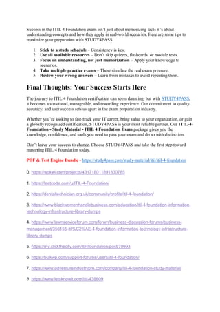 STUDY4PASS Guides You Through ITIL-4-Foundation Study Topics | PDF