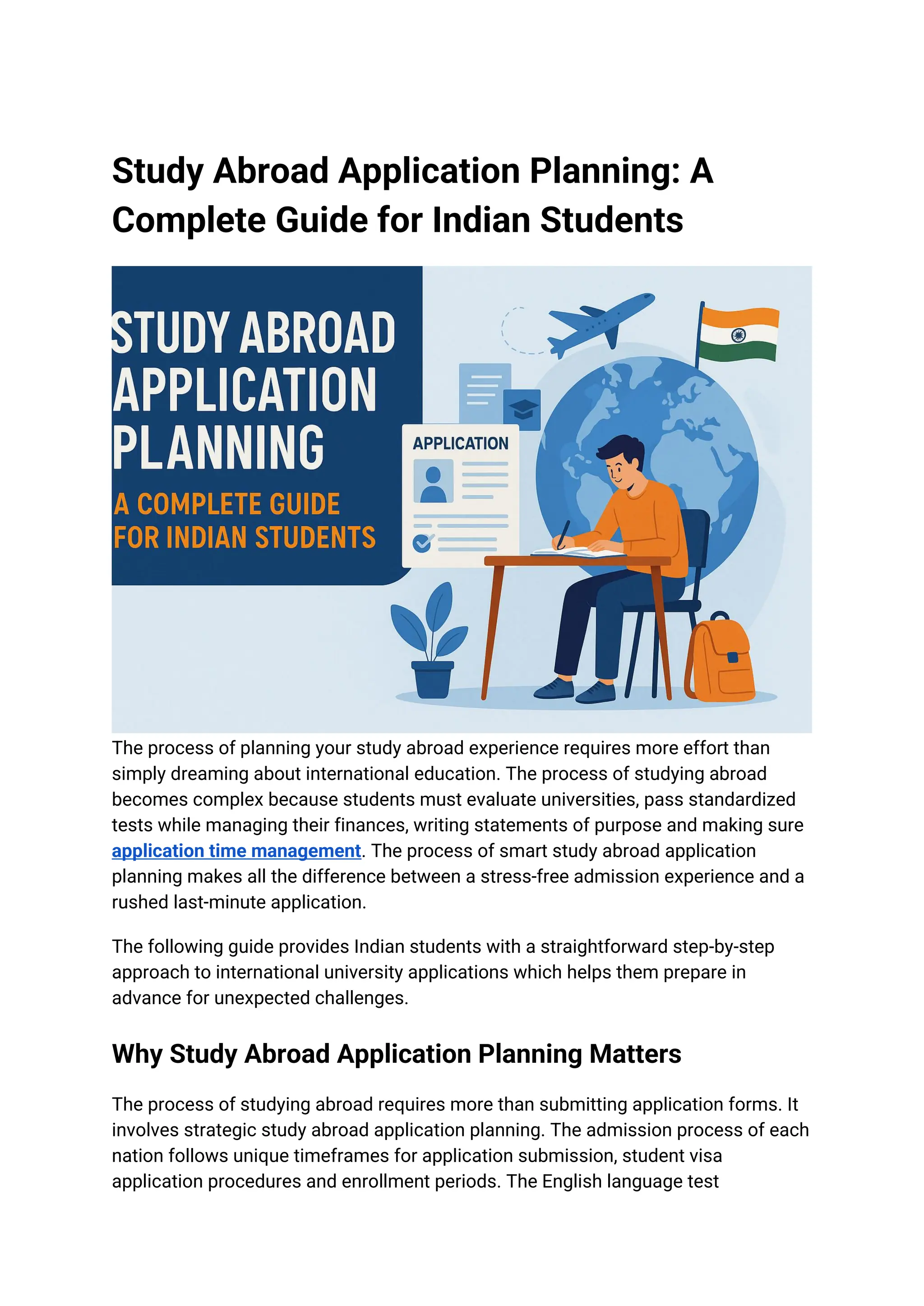 Study Abroad Application Planning: A Complete Guide for Indian Students ...