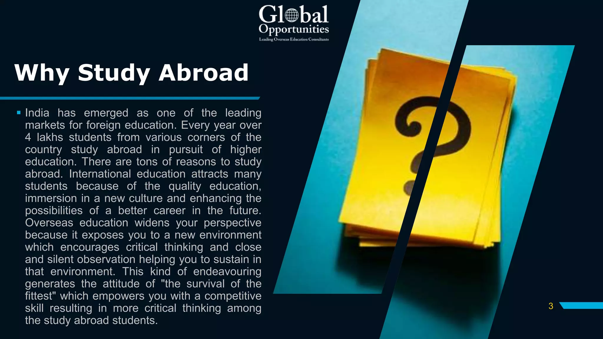 STUDY ABROAD CONSULTANT - GLOBAL OPPORTUNITIES | PPTX