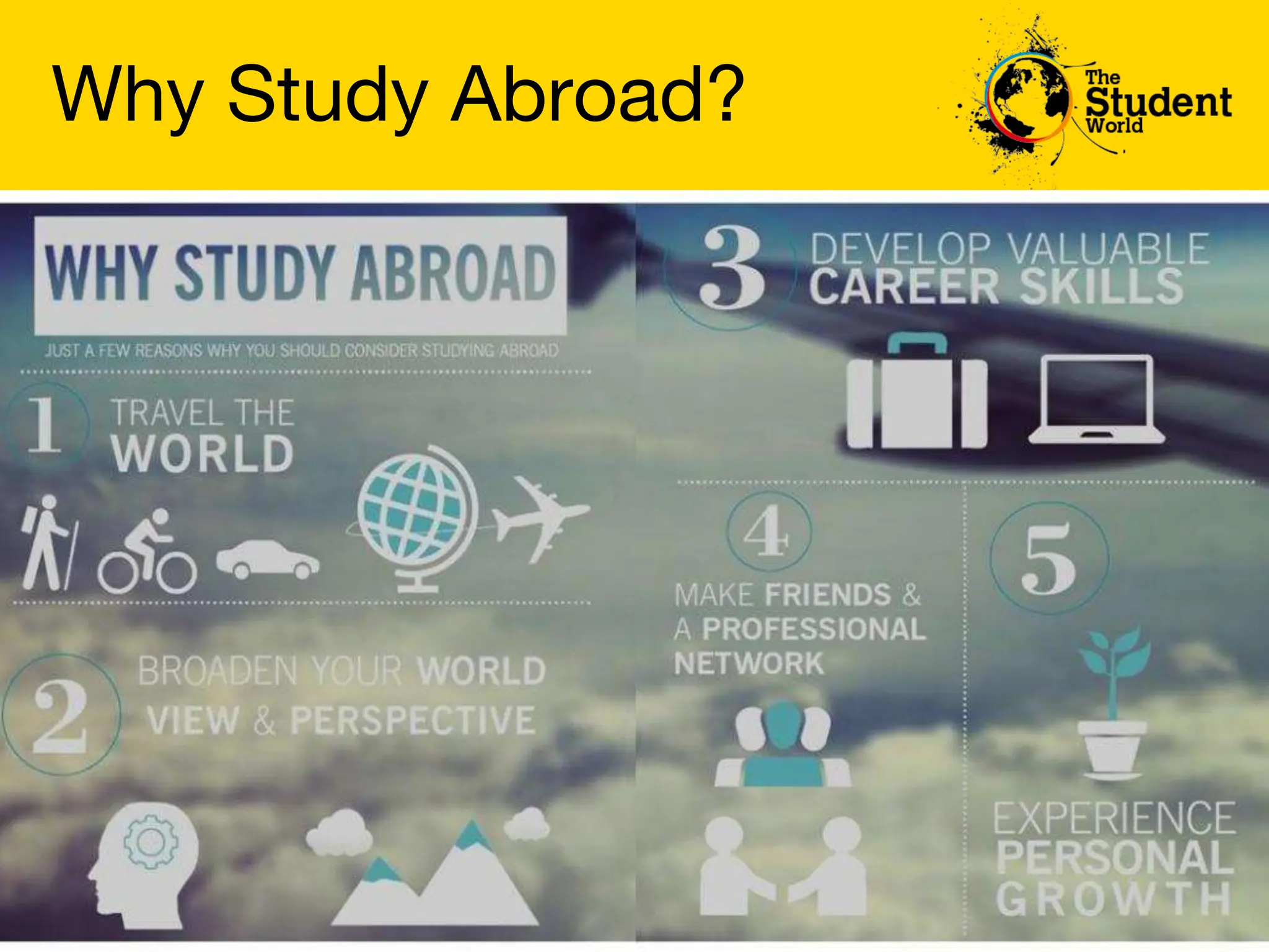 studying abroad information for making a presentation | PPTX