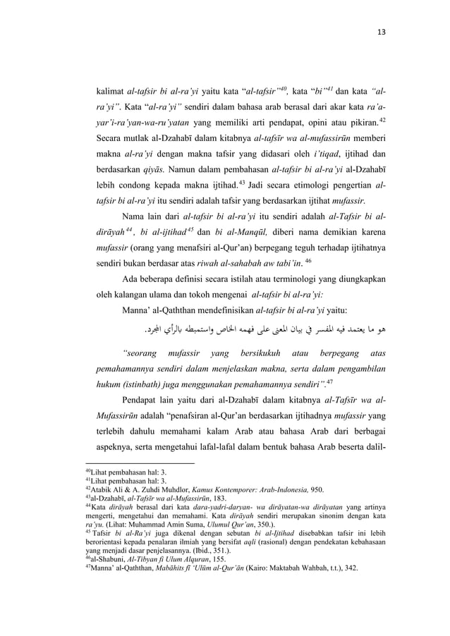 TAFSIR BI AL-MA'TSUR DAN TAFSIR BI AL-RA'YI | PDF