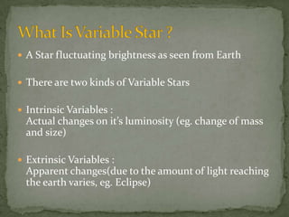 Study and Compare the Light Curve of 5 different Variable Stars | PPTX ...
