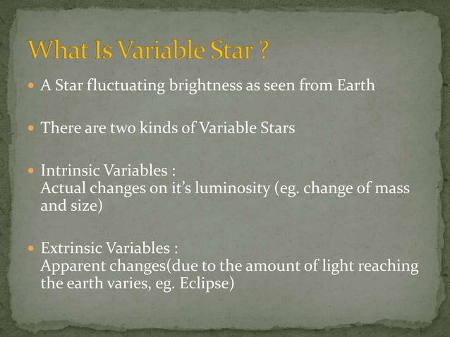 Study and Compare the Light Curve of 5 different Variable Stars | PPTX ...