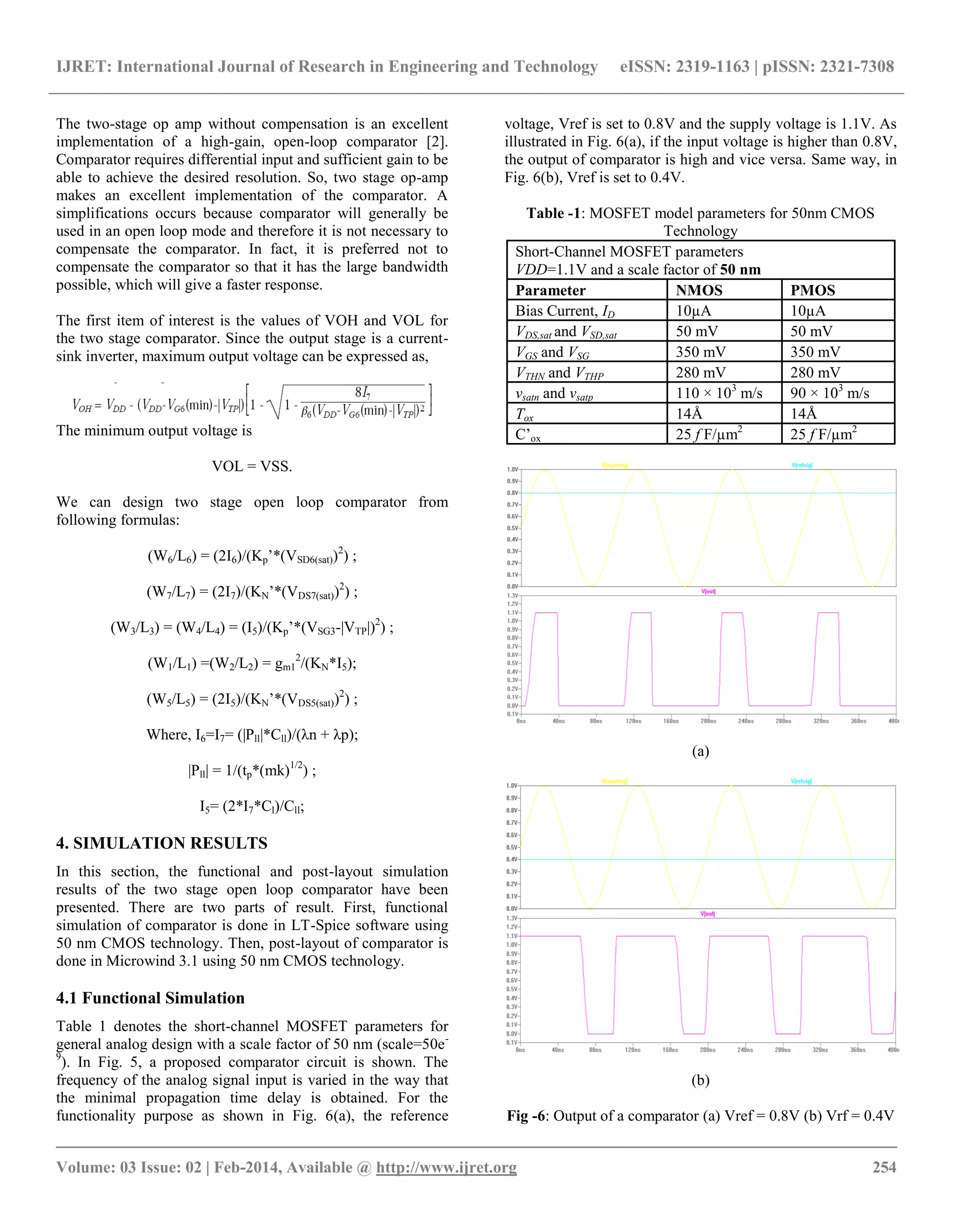 Study and implementation of comparator in cmos 50 nm technology | PDF | Computer Peripherals ...