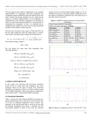 Study and implementation of comparator in cmos 50 nm technology | PDF