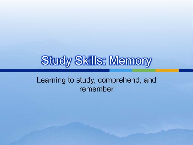Study and Memory Skills | PPTX