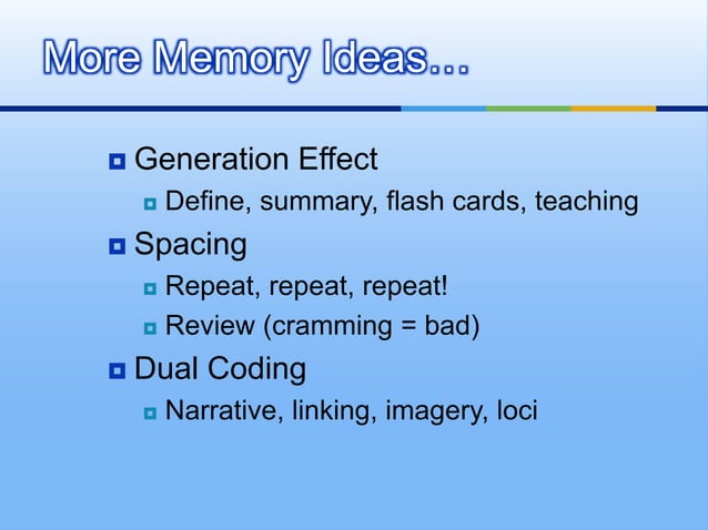 Study and Memory Skills | PPTX