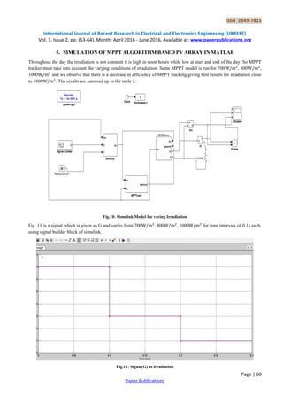 Study and Simulation of Inccond Based Maximum Power Point Tracking (MPPT) Algorithm for ...