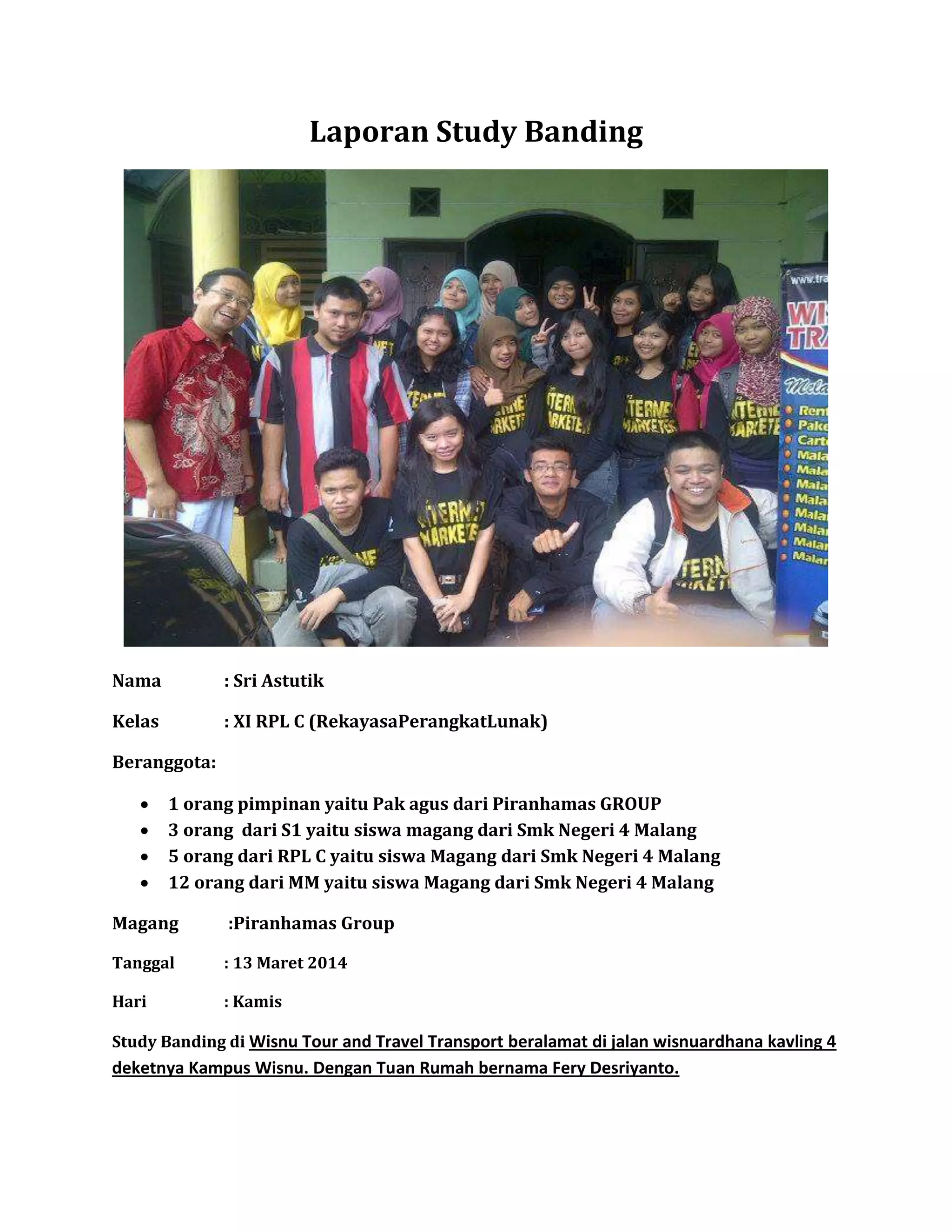 Study banding wisnu tour and travel transport | DOCX