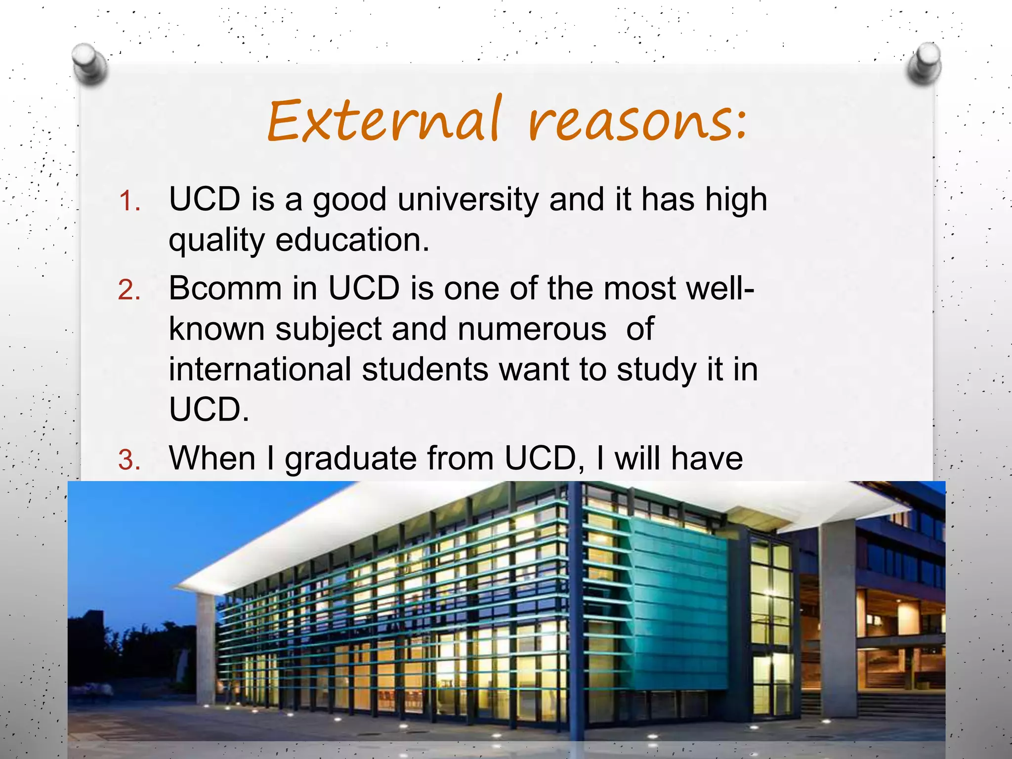 Study Bcomm in UCD | PPTX