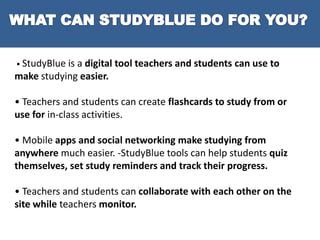 Studyblue Teacher Guide | PPT
