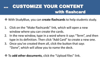 Studyblue Teacher Guide | PPT