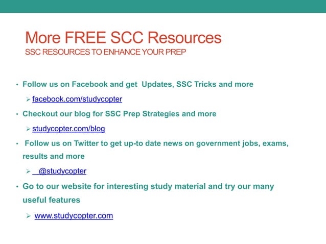 SCC-CGL Tier I Examination | PPT