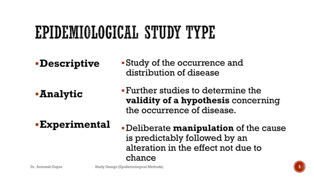Study Design (Epidemilogical method) | PPT