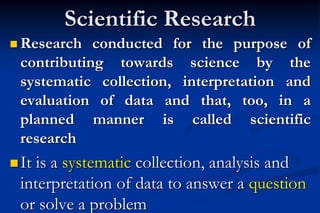 Scientific Research | PPT