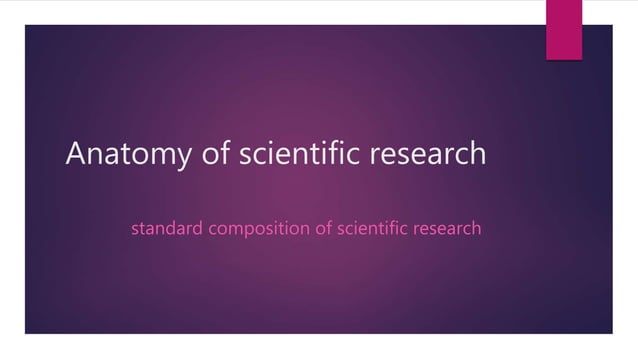 Study design & anatomy of scientific research | PPT