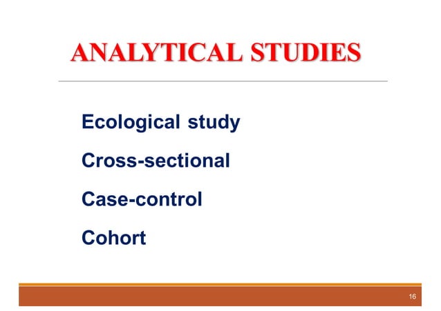 Study designs, Epidemiological study design, Types of studies | PDF