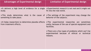 Study designs and their advantages and limitation | PPTX