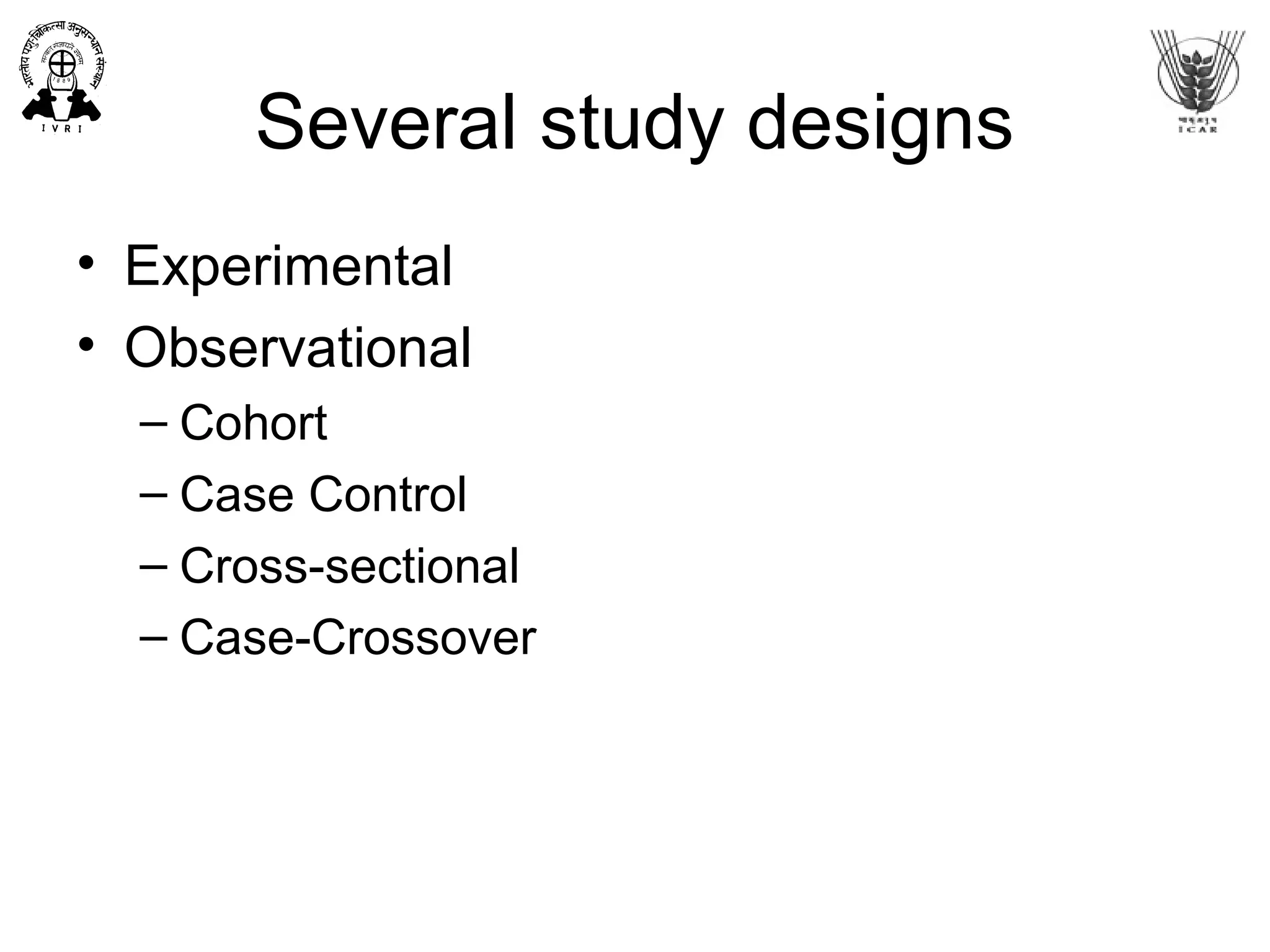 Study designs in epidemiology | PPT