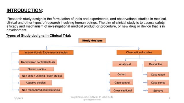 Study Designs in Clinical Trials - An Overview | PPTX | Pharmaceutical ...