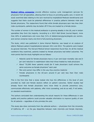 Female Physicians have Better Patient Outcomes earn less but than Male ...