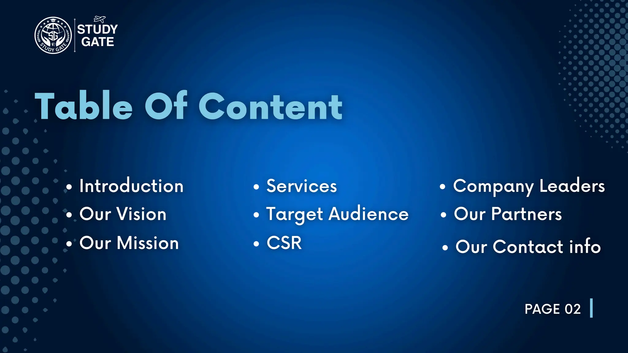 Study Gate Group company profile for studying abroad | PPT