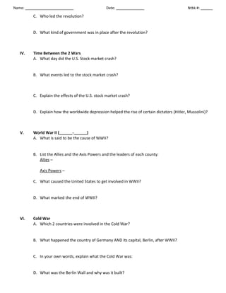 History of Europe Study guide | PDF