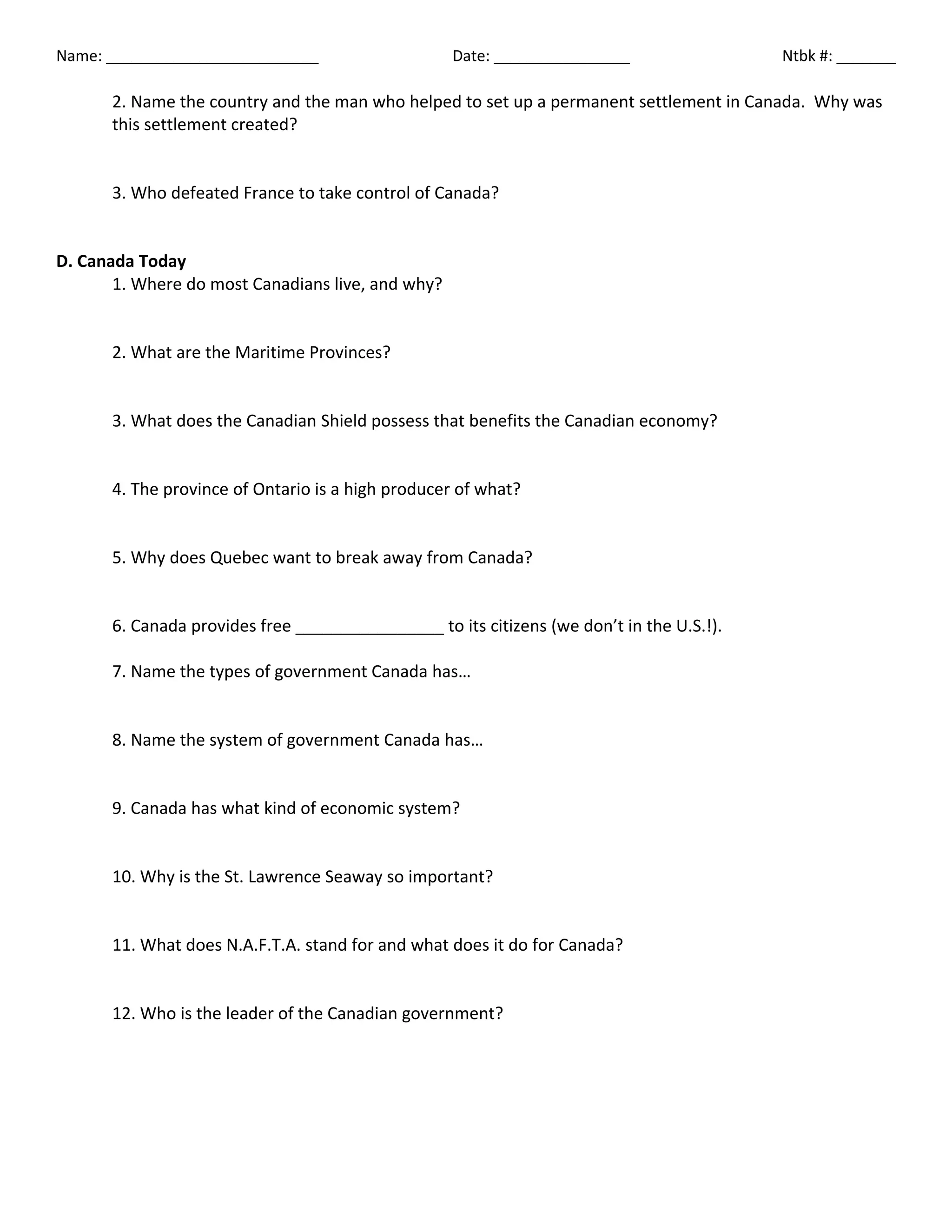 Canada Study Guide | PDF