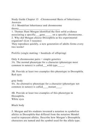 Study Guide Chapter 15 -Chromosomal Basis of Inheritance-Answers.docx