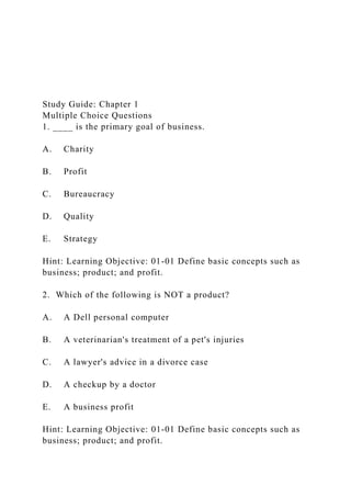 Study Guide Chapter 1Multiple Choice Questions1. ____ i.docx