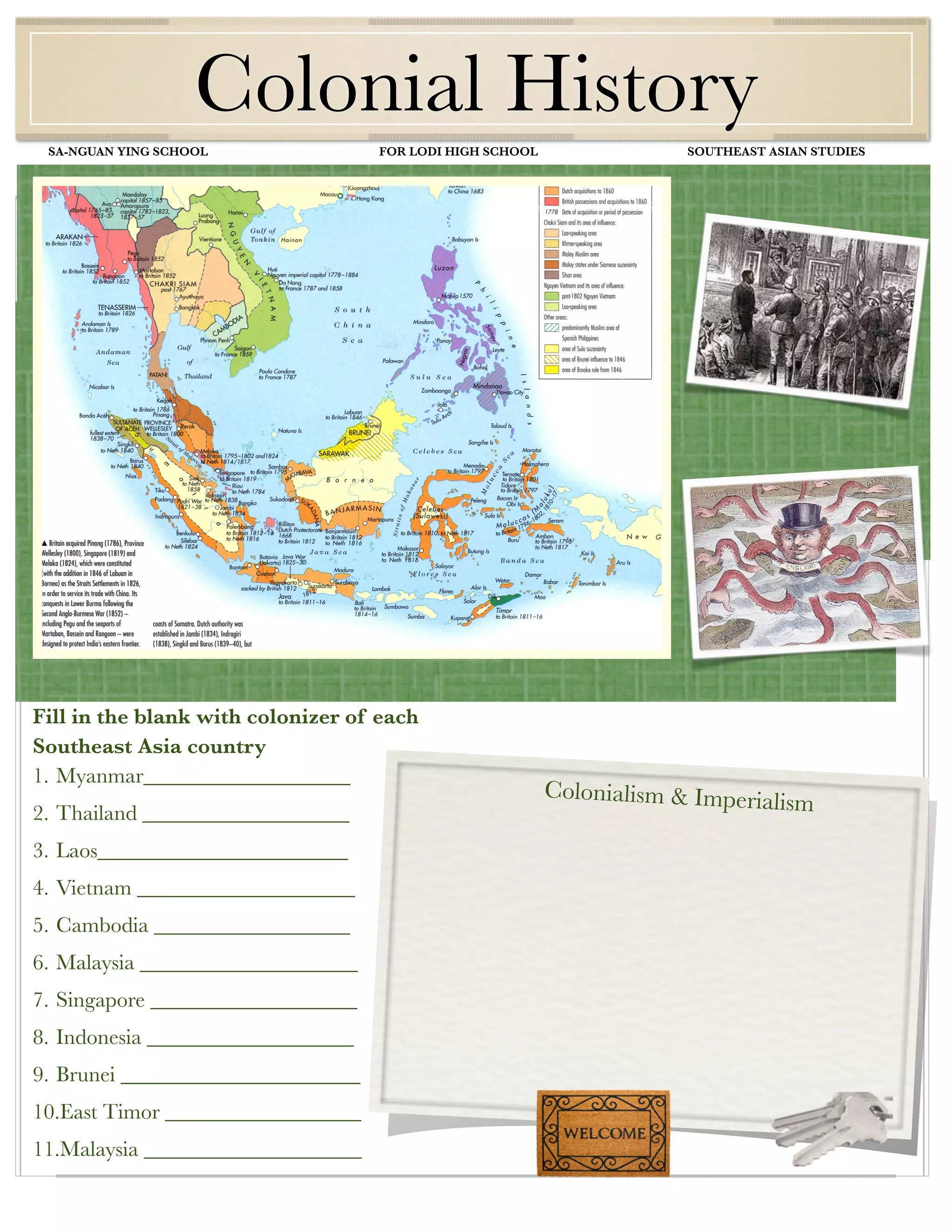 Study Guide Colonial History of SEA | PDF