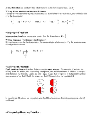 Study Guide For Fractions Test | PDF | Standardized Testing ...