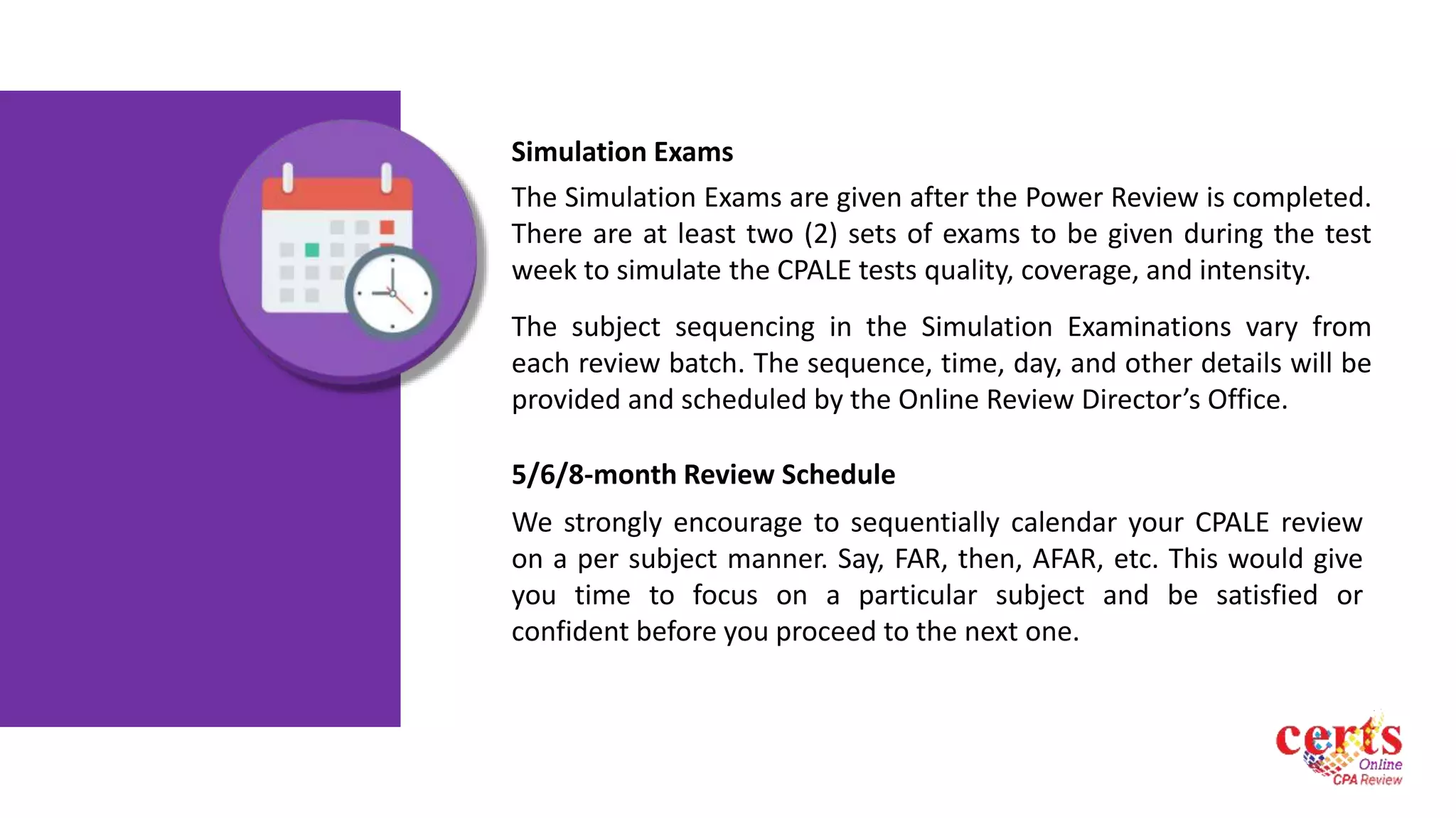 Study guide for online cpale review - October 2020 batch | PPTX