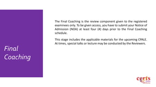 Study guide for online cpale review - October 2020 batch | PPTX