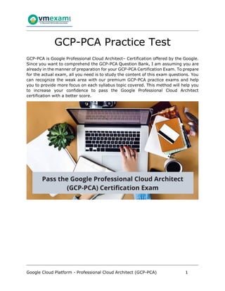 [Study Guide] Google Professional Cloud Architect (GCP-PCA) Certification | PDF