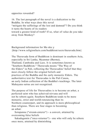 Study Guide questions for Monkey by Wu Ch’êng-ên, trans. Arthu.docx