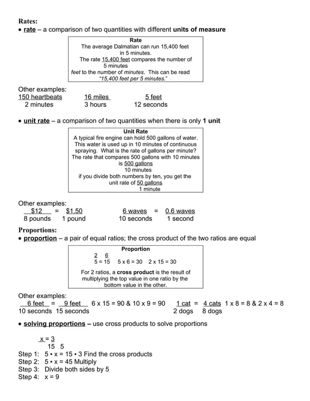 Study Guide Ratio Proportions | PDF