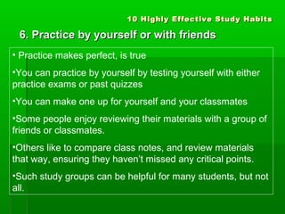 Study habit how to unlock and improve | PPT