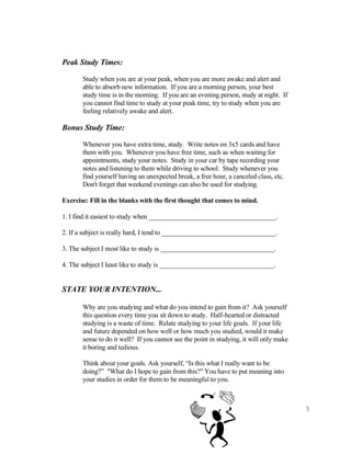 Study habits | PDF