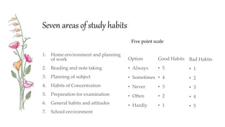 Study habits inventory | PPTX