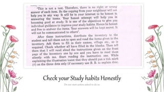 Study habits inventory | PPTX