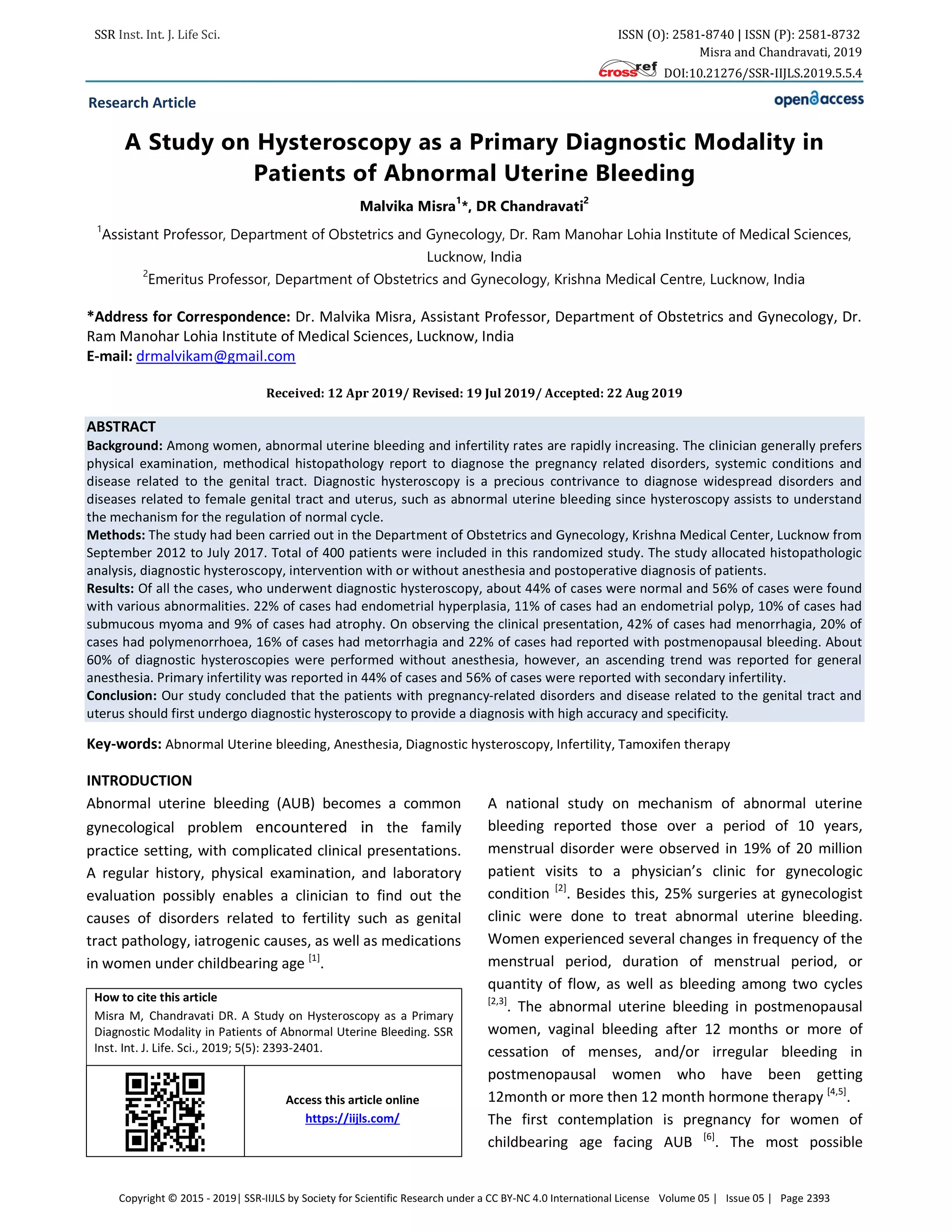 Study_Hysteroscopy_Primary_Diagnostic_Patients_Abnormal_Uterine ...